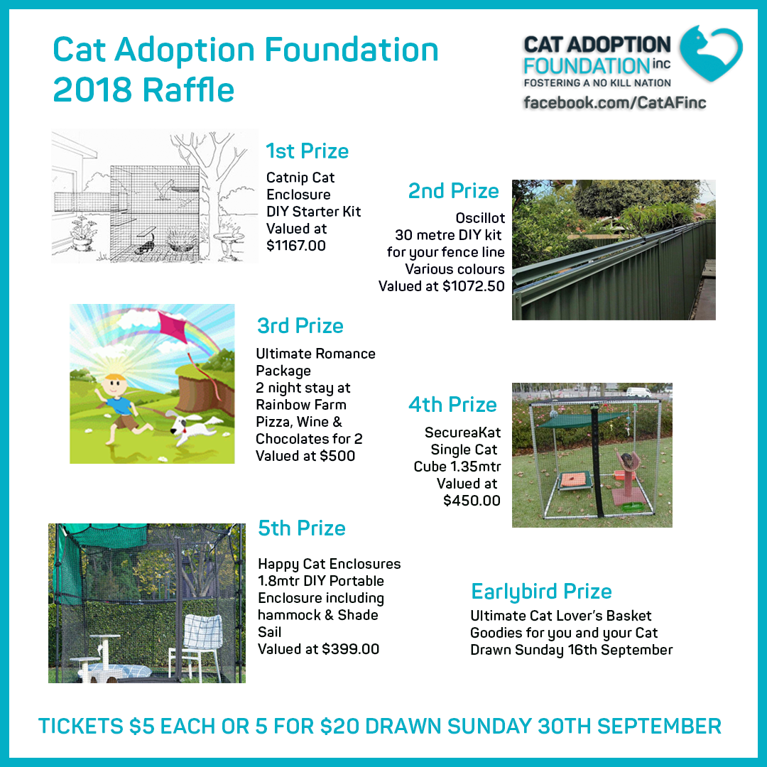 Cat Adoption Foundation 2018 Raffle – Cat Adoption Foundation Inc